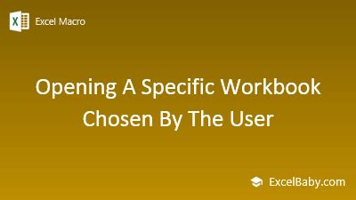 Excel Macro Opening A Specific Workbook Chosen By The User ExcelBaby