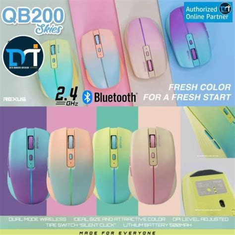 Promo 100 Produk Ori Rexus Qb200 Qb 200 Skies Dual Mode Wireless Bluetooth Office Mouse