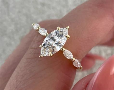 Buy 25ct Marquise Moissanite Engagement Ringhidden Halomarquise