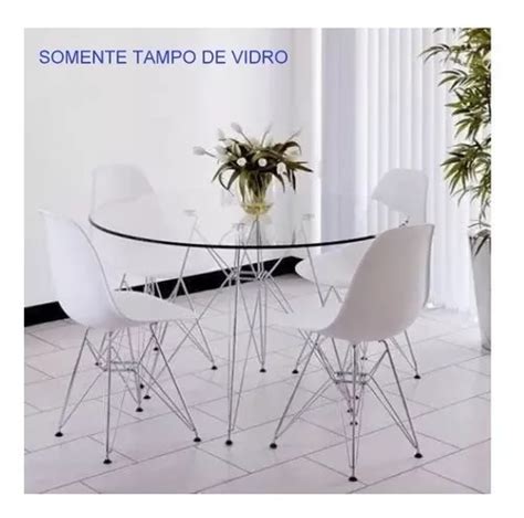 Tampo De Mesa Vidro Temperado Incolor 10mm Redondo 75cm Parcelamento