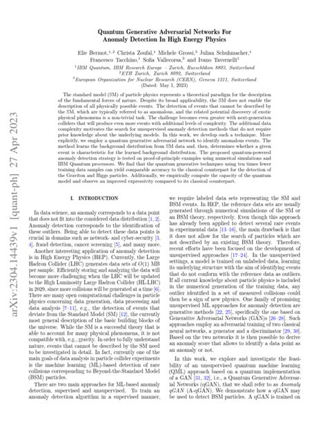 Quantum Generative Adversarial Networks For Anomaly Detection In High