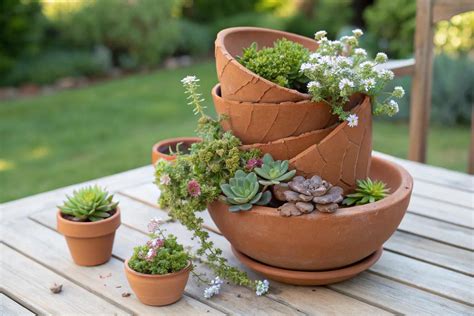18 Creative Broken Pots Garden Ideas