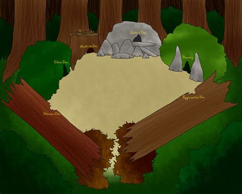 Thunderclan Camp Map By Puddlepawproductions On Deviantart