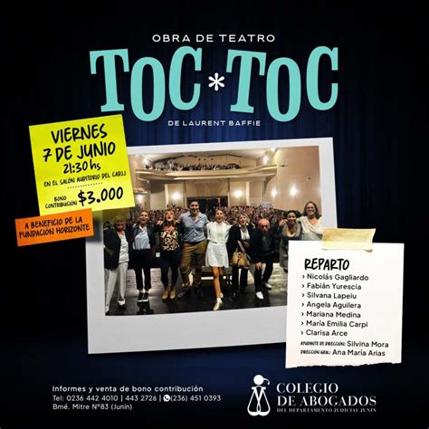 Se Presenta En El Auditorio Del Colegio De Abogados La Obra Toc Toc