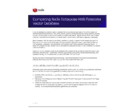 Redis Enterprise Vs Pinecone Redis