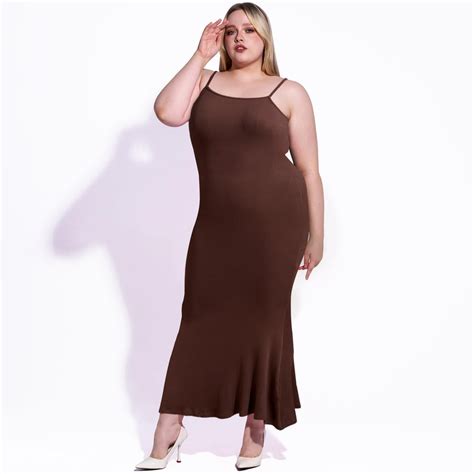 Plus Size Maxi Bodycon Dress Caramel丨moon Wood