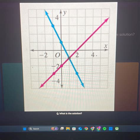 What Is The Solution Graph Showing Two Lines Studyx