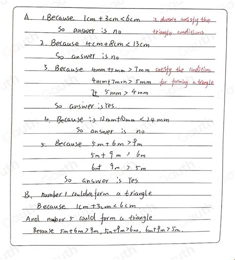 solved a determine if the given measurements can form a triangle
