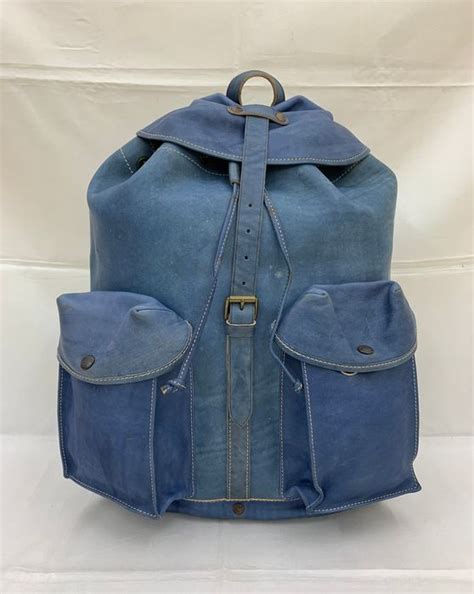Ralph Lauren Double Rl Riley Backpack Rrl Indigo Washed Leather Backpack Grailed