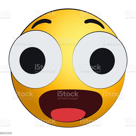 Emoji Big Eye Isolated Cartoon Design On White Background Creative Art