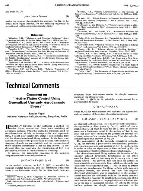 Comment On Active Flutter Control Using Generalized Unsteady