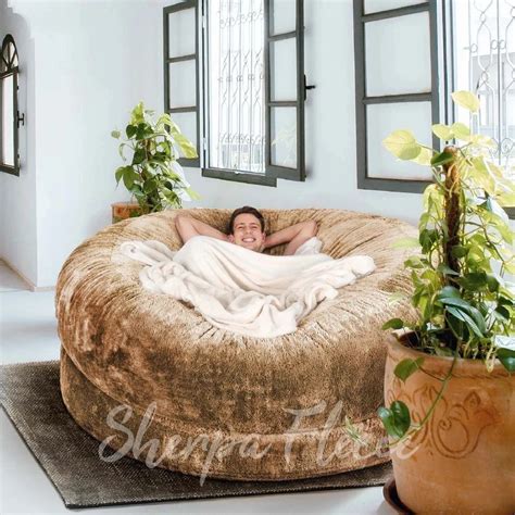 Giant Bean Bag Bed For Adults Fill Foam Big Chair Cozy Sofa 7ft Bean