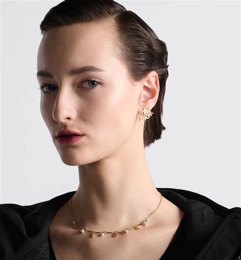 Diorevolution Earrings Gold Finish Metal And Silver Tone Crystals Dior