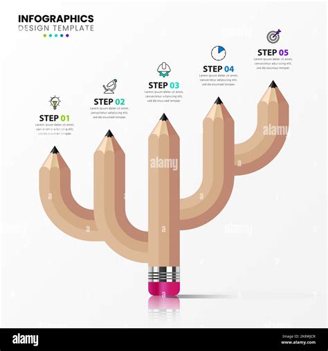 Infographic Design Template Education Concept With 5 Steps Can Be Used For Workflow Layout
