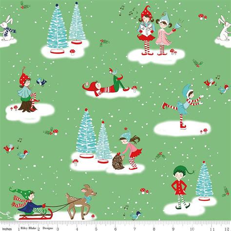 Pixie Noel 2 Main In Green By Tasha Noel For Riley Blake Designs Etsy