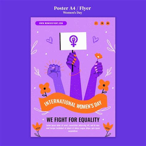 여성의 날 포스터 또는 전단지 디자인 서식 파일 무료 Psd 파일