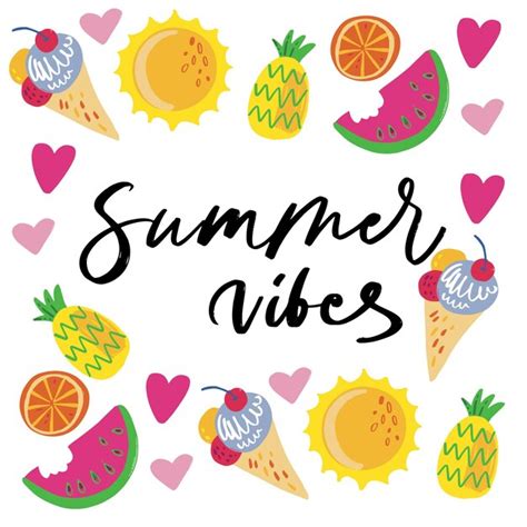 Premium Vector Hello Summer Lettering And Illustration