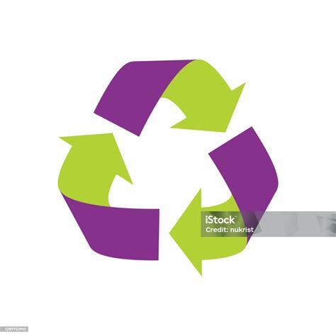 Un Panneau De Recyclage Violet Et Vert Illustration Vectorielle Isolée