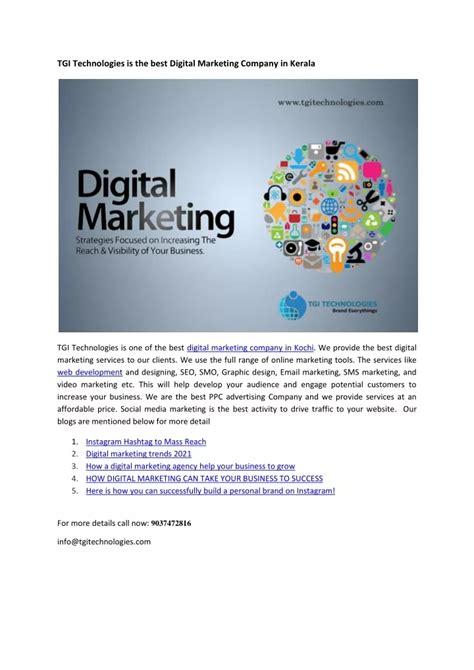 Ppt Digital Marketing Company In Kochi Kerala Tgi Technologies