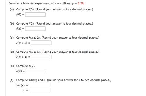 Solved Consider A Binomial Experiment With N 10 And P
