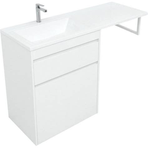 Тумба с раковиной Aquanet Токио 130 L белый (напольная, 1 ящик) купить ...