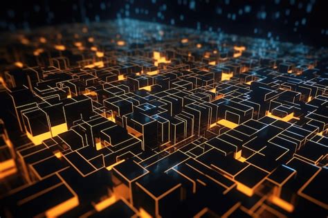 Premium Ai Image A Black Cubes Pattern Is Shown With A Glowing