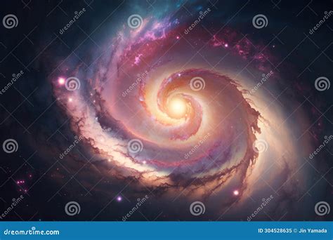 Galaxy In Space Computer Generated Abstract Background 3d Rendering Stock Illustration