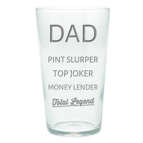 Buy Personalised Pint Glass Total Legend Dad For Gbp 999 Card
