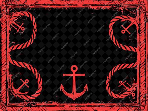 Nautical Glam Frame Border With Rope And Anchor Motifs Textu Creative