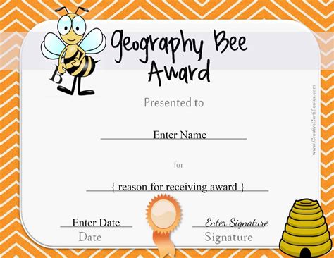 Bee Certificate Template