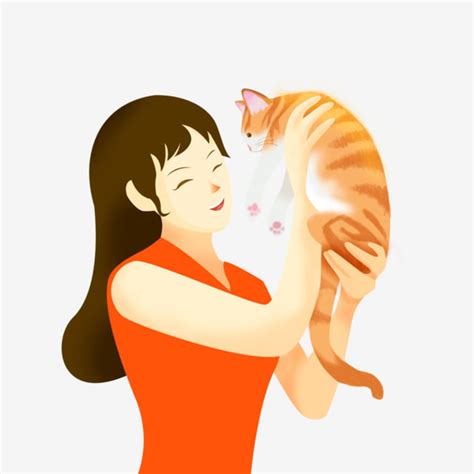 สาวการ์ตูนเลียองค์ประกอบแมว การ์ตูน สาว สายและแมวภาพ Png สำหรับการ