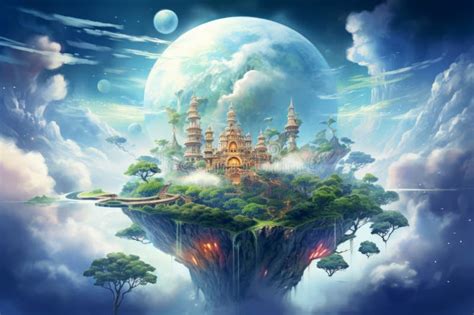 Floating Castle Island Stock Illustrations 594 Floating Castle Island