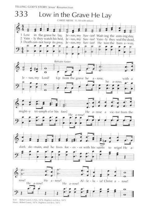 Voices Together 333 Low In The Grave He Lay Hymnary Org
