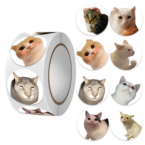 Cat Meme Sticker Mega Pack 500 Sheets Waterproof Adhesive Decals For Luxury Cosmetic Box