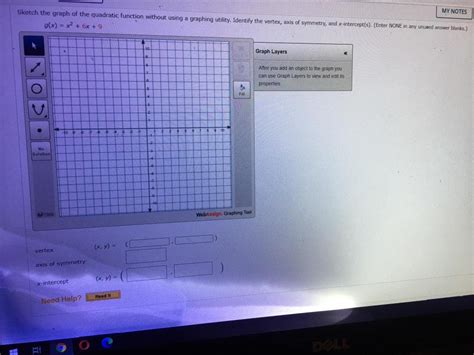 Solved MY NOTES Sketch The Graph Of The Quadratic Function Chegg