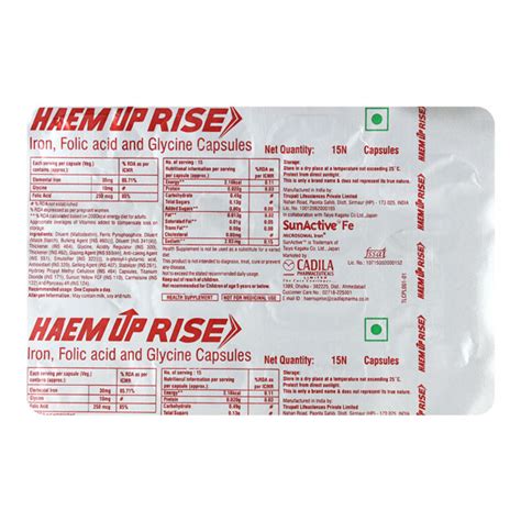 Buy Haem Up Rise Capsule 15s Online At Upto 25 Off Netmeds