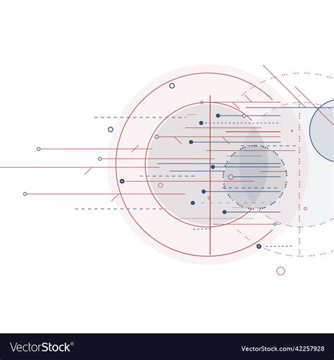 Modern Geometric Lines And Circles Abstract Vector Image