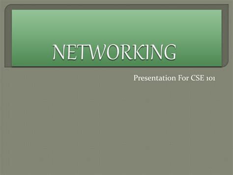 Presentation On Computer Networking