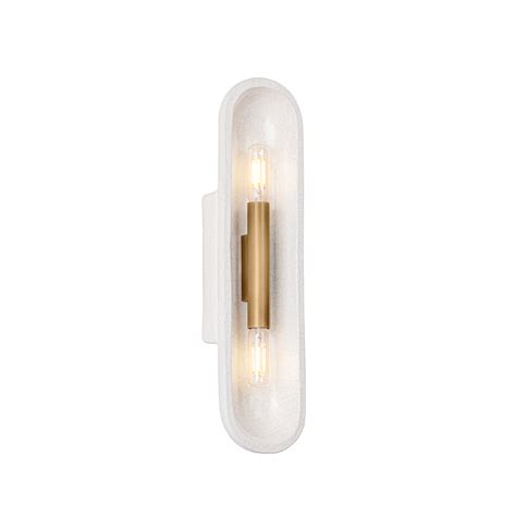 Lane Wall Sconce 2 Light Patina Brassceramic White Large Crackle