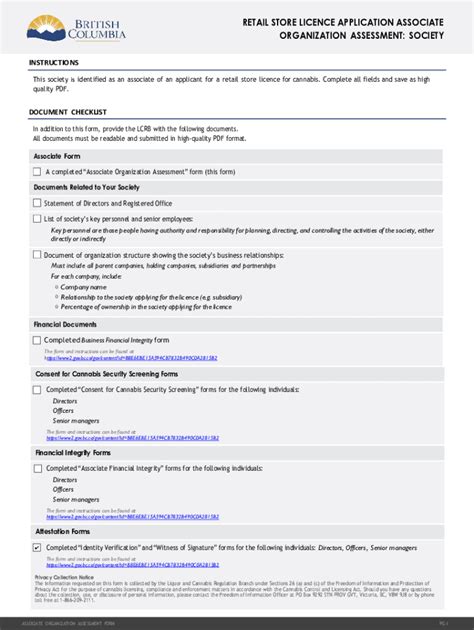 Fillable Online Associate Organization Assessment Form Society Fax