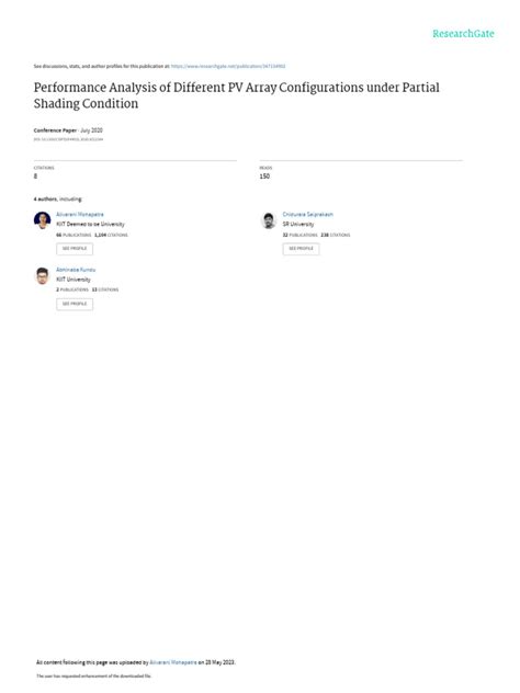 Performance Analysis Of Different Pv Array Configurations Under Partial
