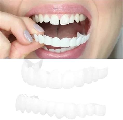 Dentures Teeth Temporary Braces Set With Holder Imitation Fake Teeth