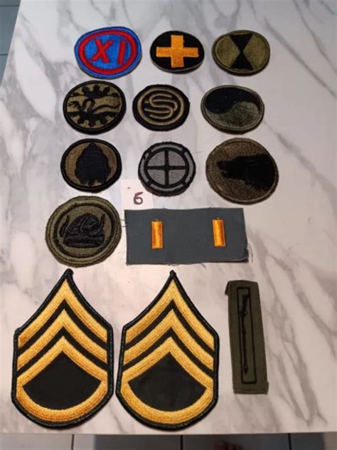 Usa Army Shoulder Patches And Rank Insignia Lot 6 Eur 907 Picclick Fr