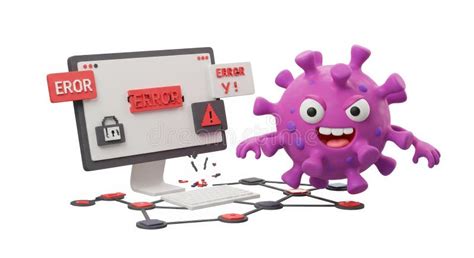 Digital Virus Attacking Computer System A 3d Illustration Depicting A
