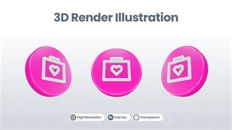 premium psd 3d render valentine with image icon for ui ux web mobile