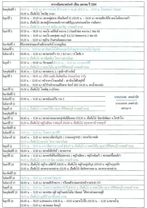 เมตตาธรรมค้ำจุนโลก วัดพระบาทน้ำพุ ตารางบิณฑบาตร ประจำเดือน เมษายน 2564 ตราบิณฑบาตรนี้ อาจจะมี