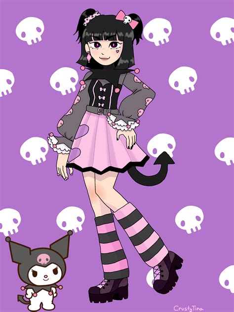 Kuromi Wallpaper 4k Hello Kitty Black Jester Hat 49 Off