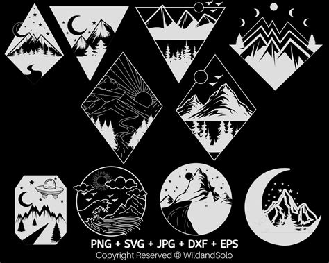 10 Geometric Mountain Svg Bundle Camping Svg Camping Etsy