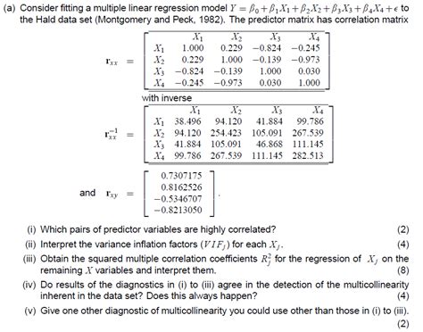 Solved A Consider Fitting A Multiple Linear Regression Chegg