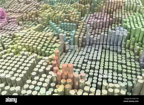 Colorful 3d Rendering Background Abstract Geometric Structure Block Shape Composition For